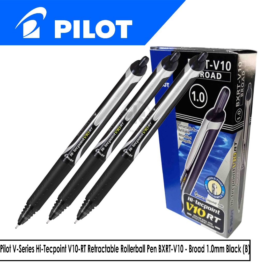 Jual Pilot V-Series Hi-Tecpoint V10-RT Retractable Rollerball Pen BXRT ...