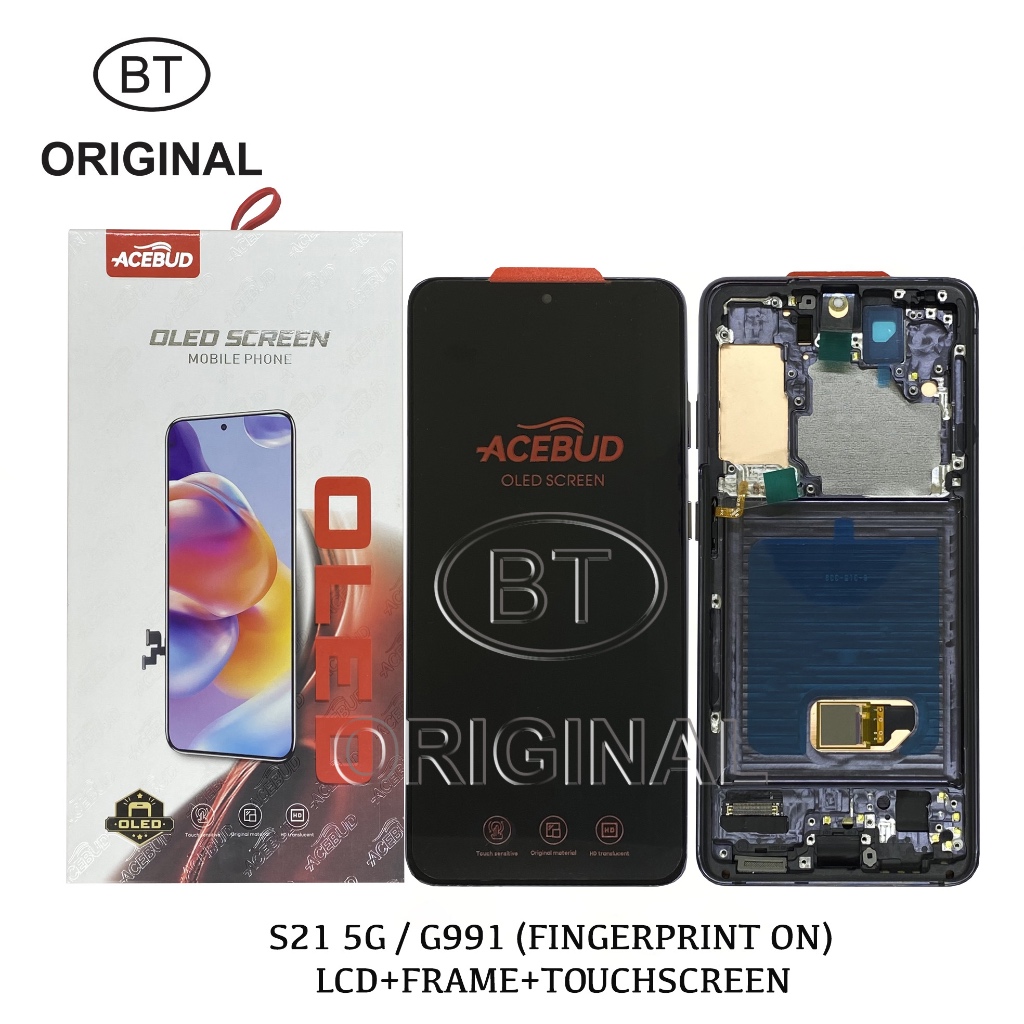 Jual LCD SAMSUNG S21 5G G991 +FRAME FINGERPRINT ON - OLED ACEBUD ...