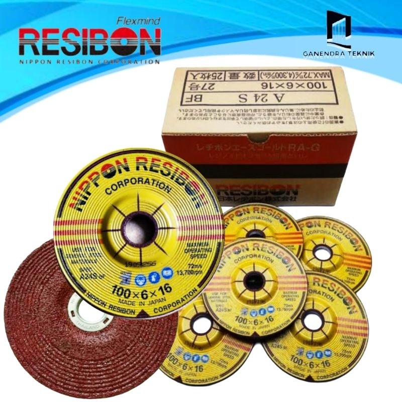 Jual [ 1KOTAK 20PCS ] Batu Gerinda Poles 4" Inch x 6mm Nippon Resibon ...