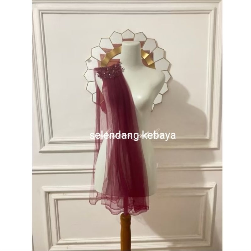 Jual selendang kebaya bunga craft/sayap Pundak hiasan bahu kebaya pesta ...