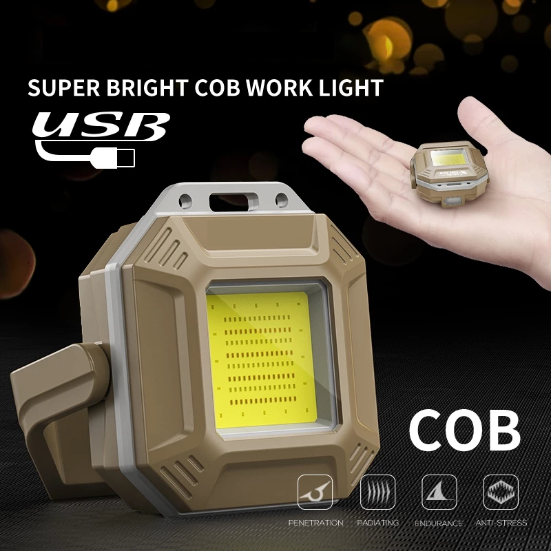Jual Senter Cob Mini Work Light White/Yellow/Red Magnet Rechargeable ...