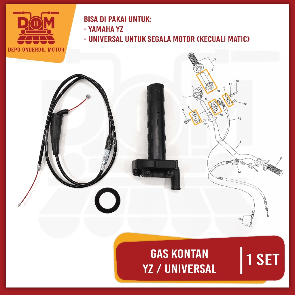 Jual Gas Kontan Yamaha YZ (YMH) Holder Gas Spontan + Kabel Set ...