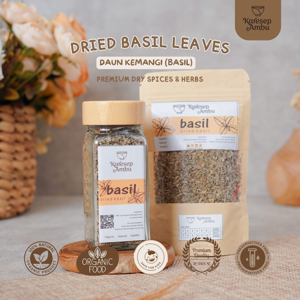 Jual Daun Basil / Dried Basil Leaves / Basil Flakes - Bumbu Dapur ...