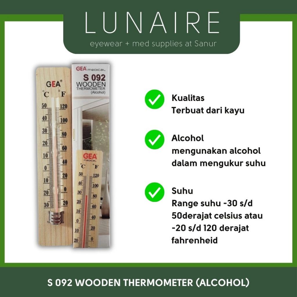 Jual GEA Wooden Thermometer | Termometer Ruangan Kayu S-092 | Shopee ...