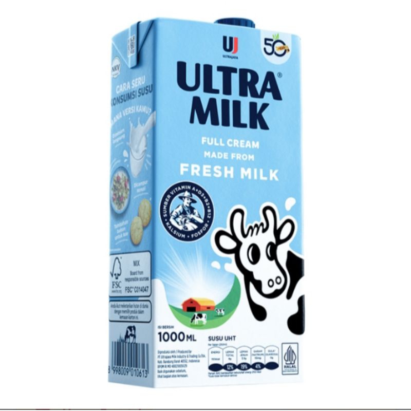 Jual ULTRA MILK Susu UHT Full Cream 1 L | Shopee Indonesia