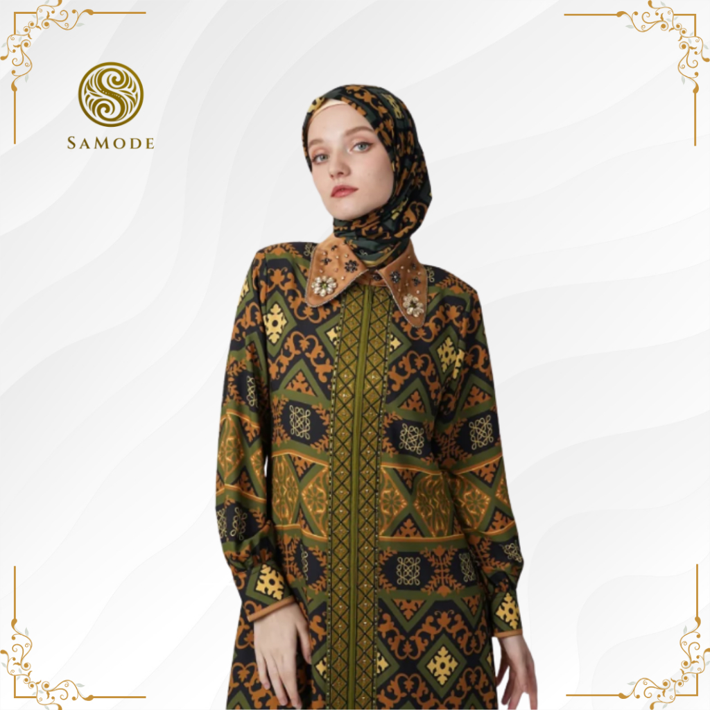 Jual Abaya Hikmat-A6650 Green ORI | Shopee Indonesia