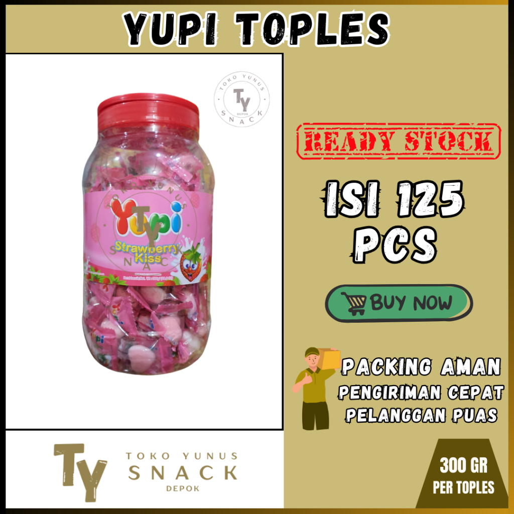 Jual YUPI SWEET HEART TOPLES ISI 125PCS | Shopee Indonesia