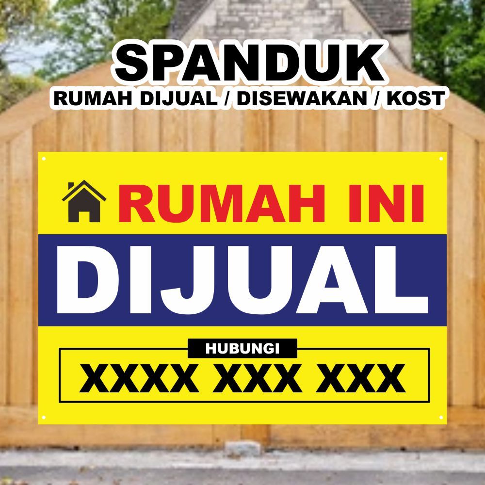 Jual Spanduk Rumah Dijual / disewakan / kost / kontrakan / ruko ...