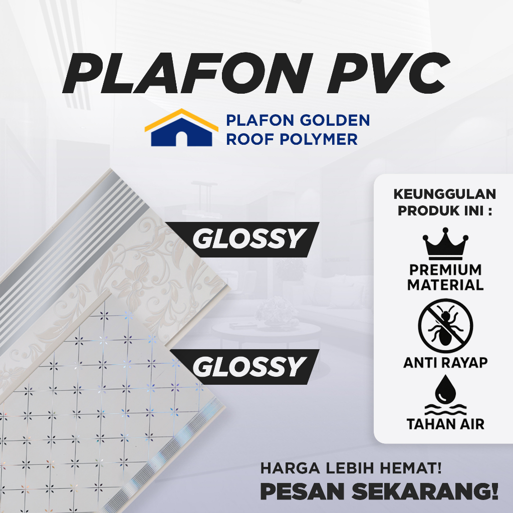 Jual Plafon PVC Minimalis Glossy Mengkilap Lebar 20cm - Golden Roof ...