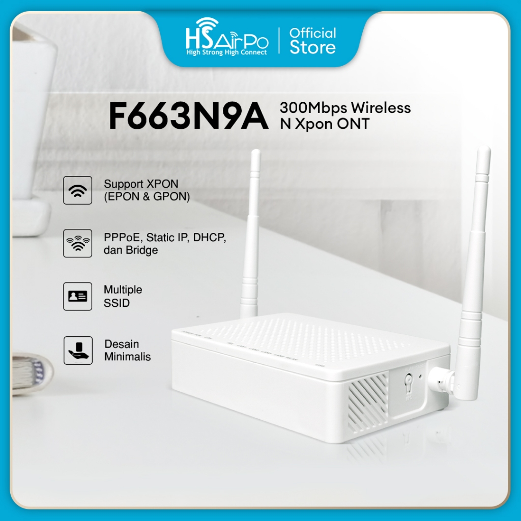 Jual HSAirPo Modem Fiber XPON/EPON/GPON Kompatibel Semua ISP F663NV9 ...
