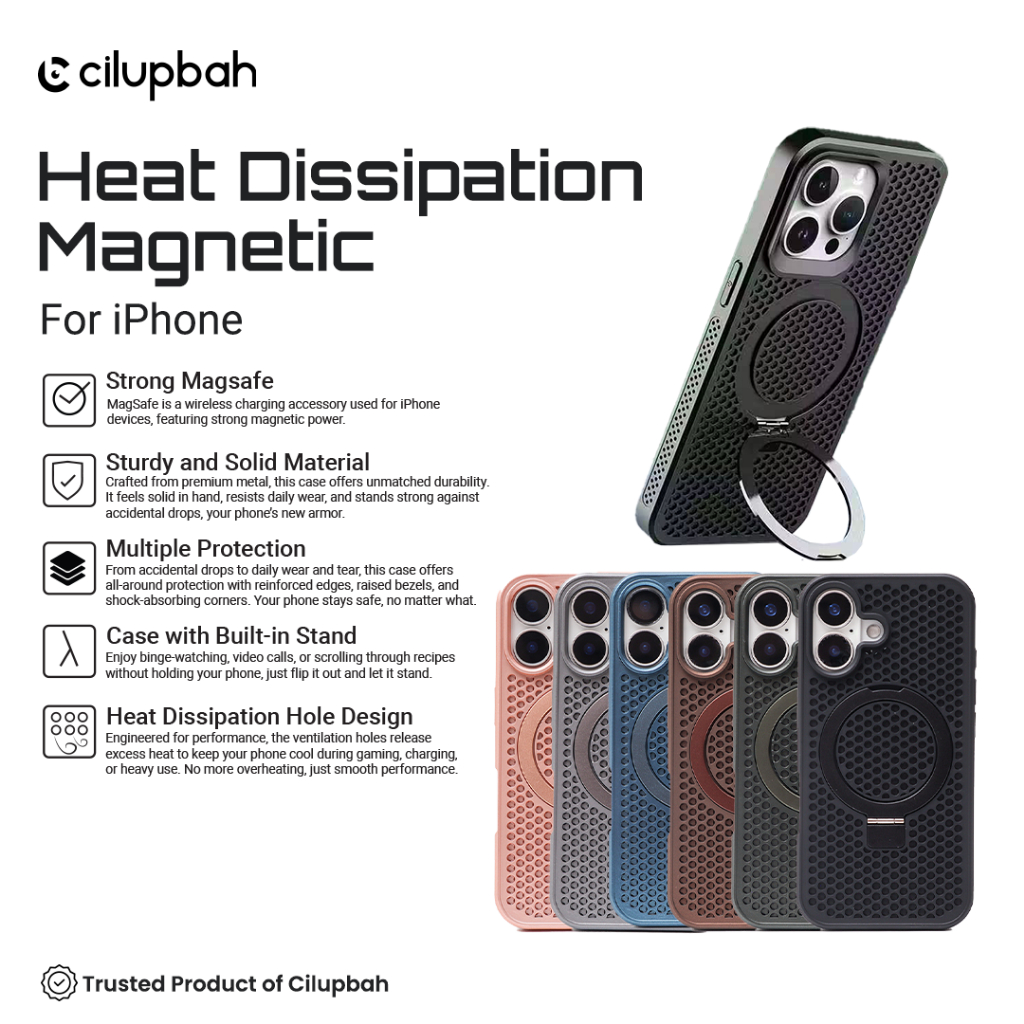 Jual CILUPBAH Heat Dissipation Magnetic Case iPhone 12 16 Plus Pro Max ...