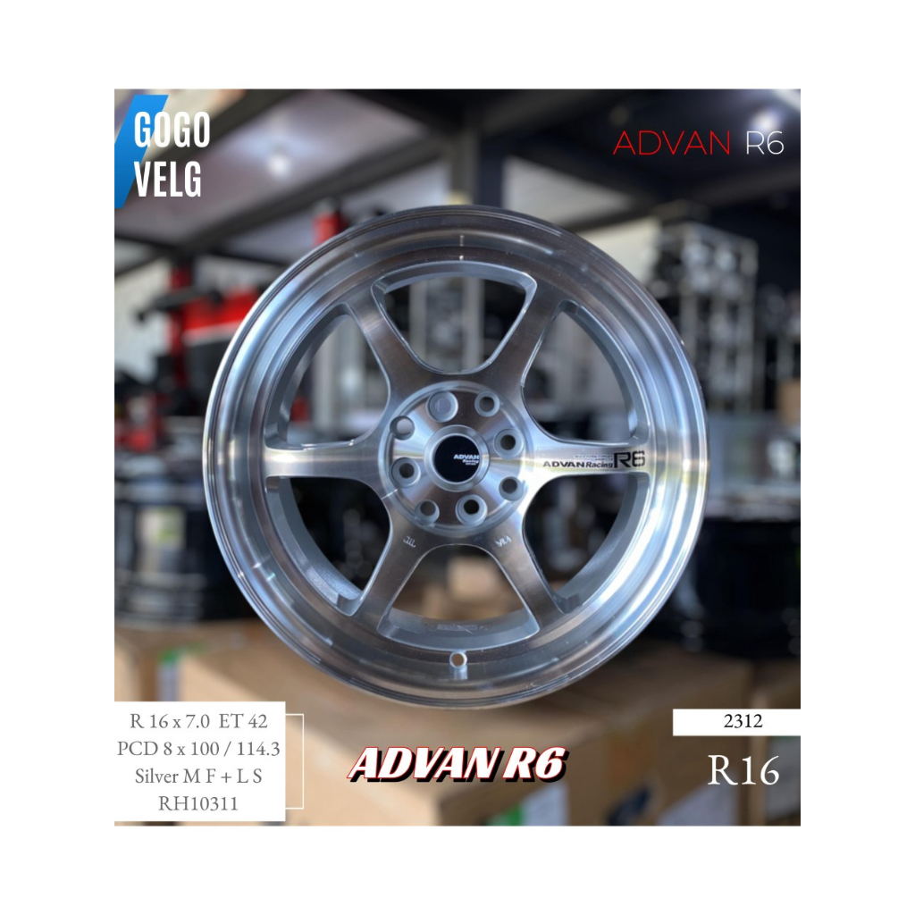 Jual Velg Mobil R16 Advan R6 PCD 4X100/114,3 lebar 7 ET 42 Jazz Brio ...
