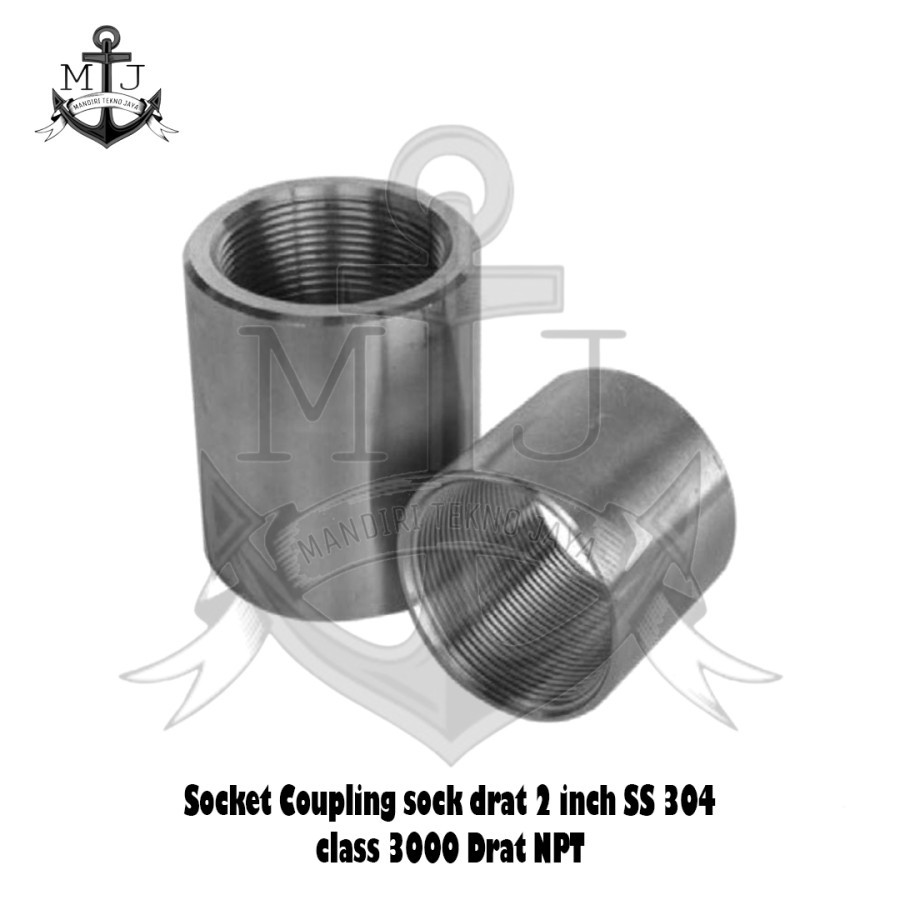 Jual Socket Coupling sock drat 2 inch SS 304 class 3000 Drat NPT ...