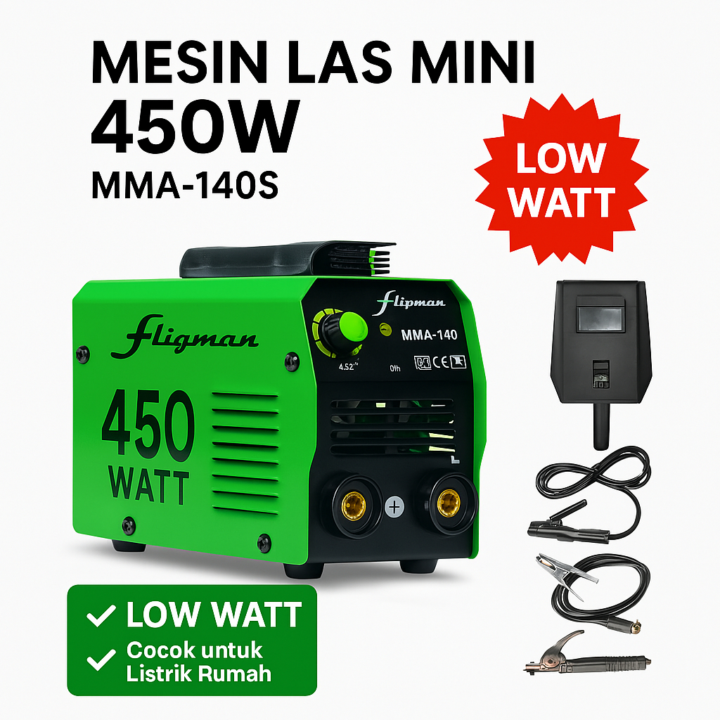 Jual Mesin Las Listrik Inverter 450W FLIGMAN MMA 140S Low Watt Tavo Las Mini Portable | Shopee ...