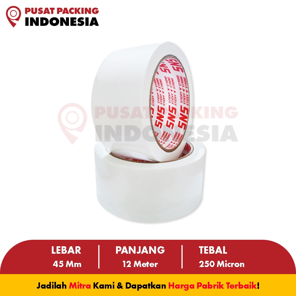 Jual Lakban Kain Putih / Cloth Tape Putih 12 Meter x 45 Mm x 250 Mic ...