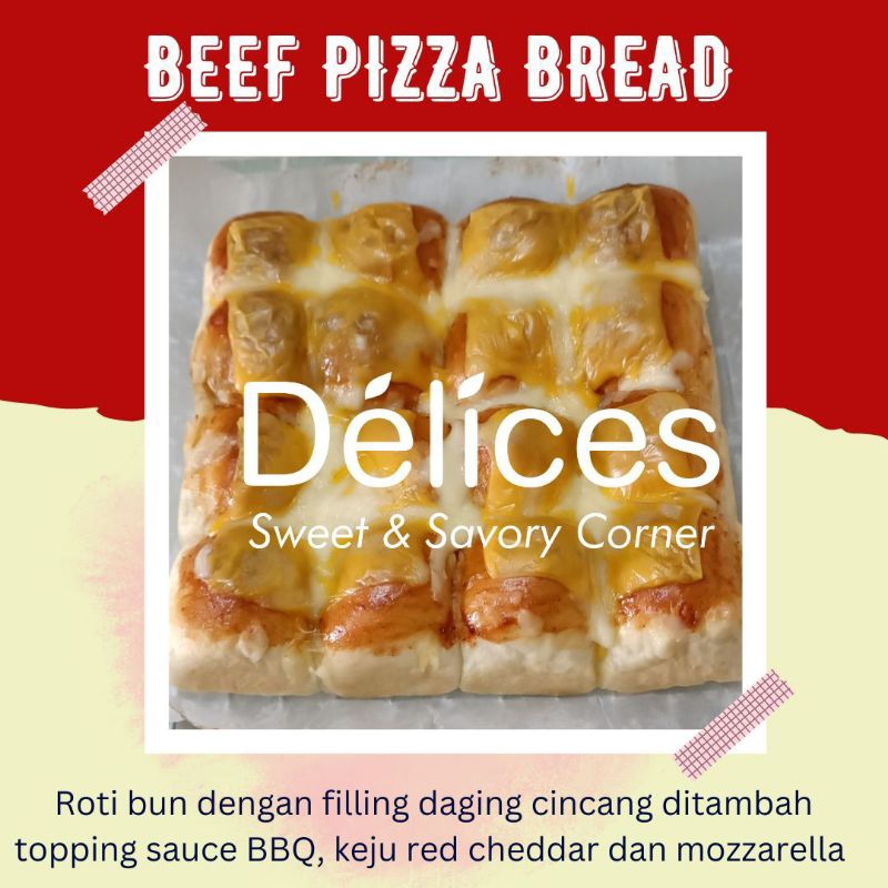 Jual Beef Pizza Bread, Roti soft Bun dengan filling daging sapiditambah ...