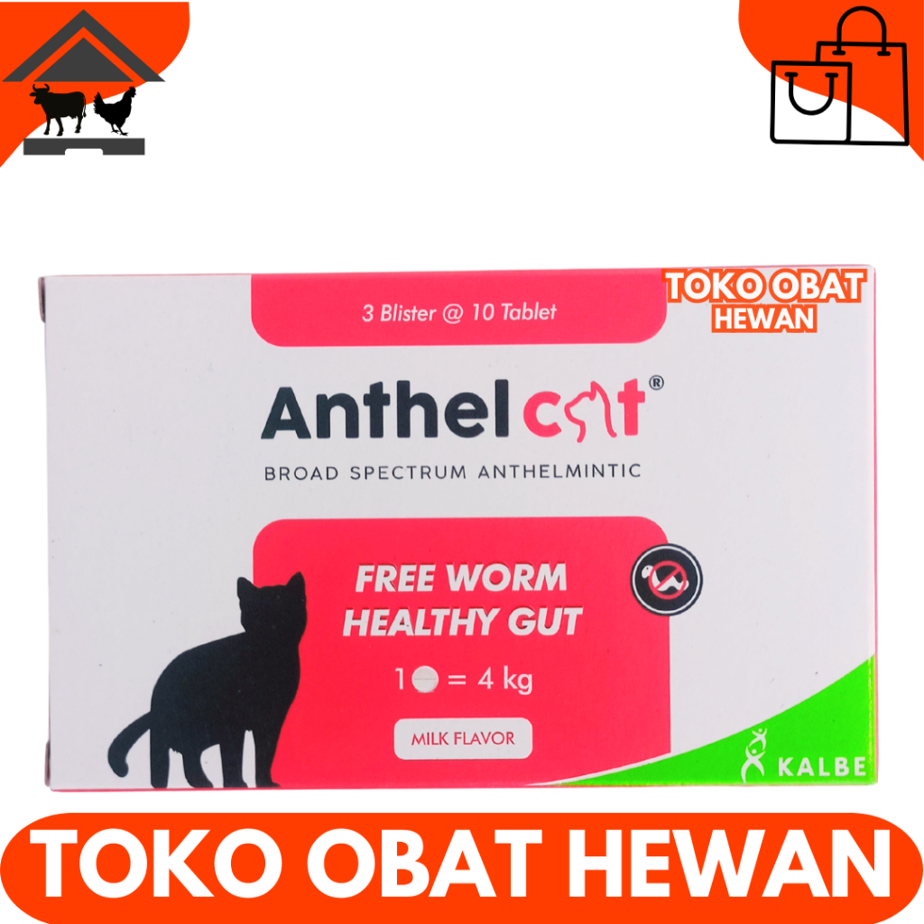 Jual ANTHEL CAT 30 TABLET (KEMASAN BLISTER) - Obat Cacing Kucing LIKE ...