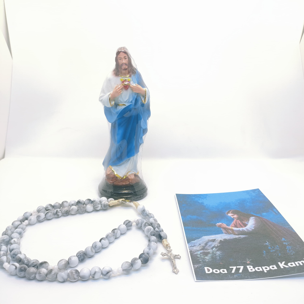 Jual Paket Doa 77 Bapa Kami Katolik – Rosario Marmer Putih + Patung Yesus + Panduan Doa Lengkap ...