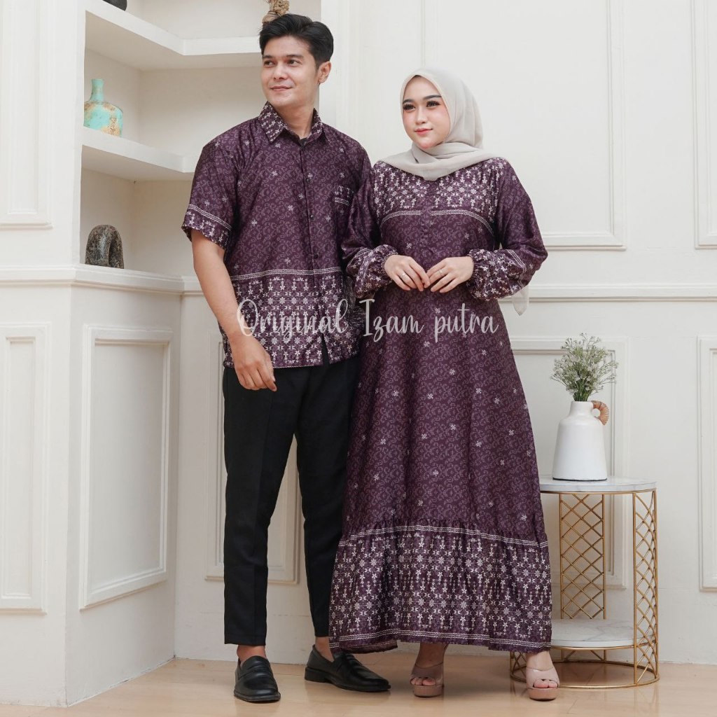 Jual baju couple pasangan lebaran 2025 gamis couple pasangan kongangan ...
