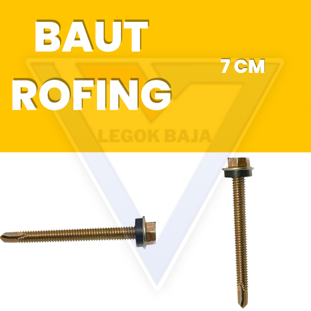 Jual Baut Rofing ISI 50 PCS Ukuran 7cm Merk CAB Baut Atap Rofing Kuning ...