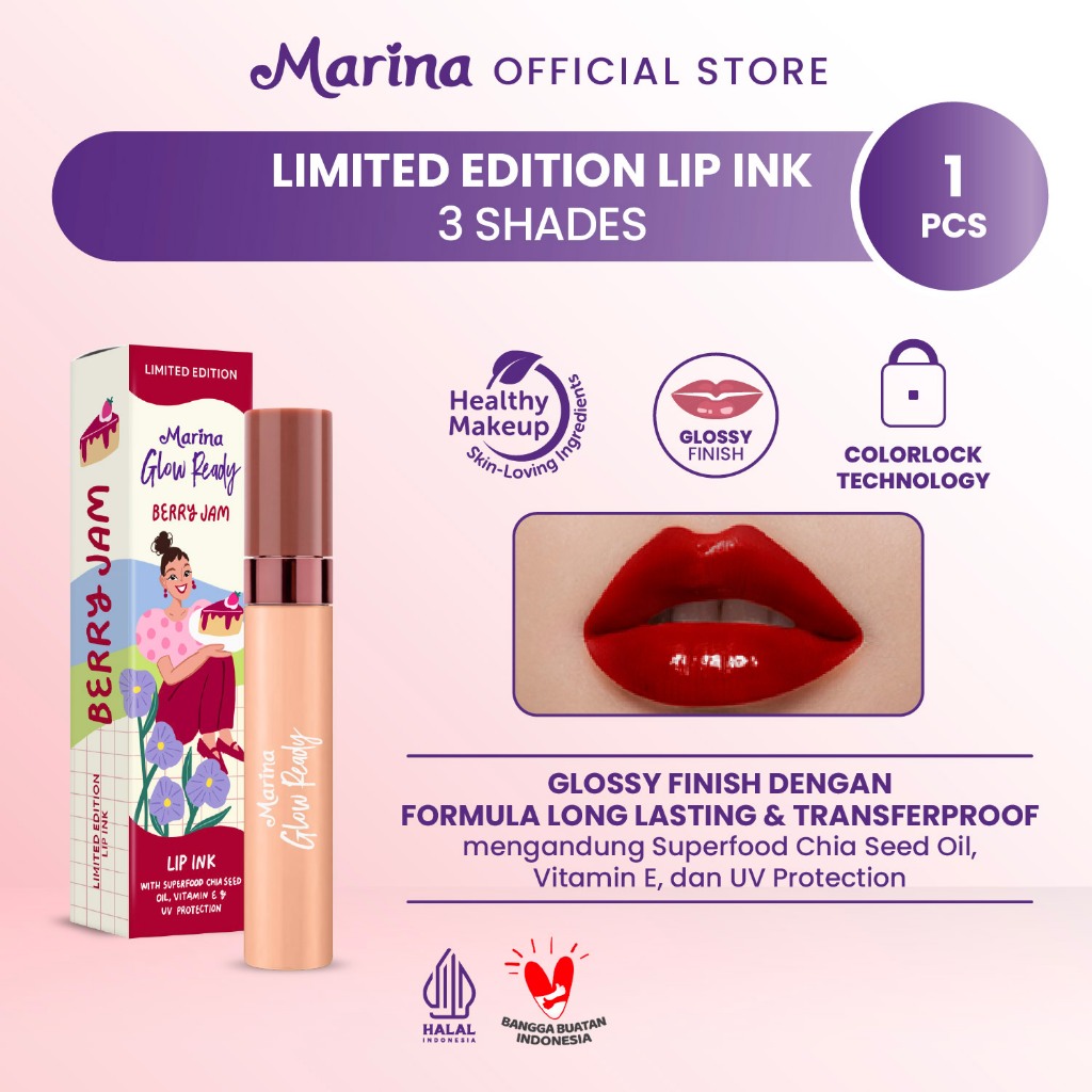 Jual Marina Glow Ready Limited Edition Lip Ink 4ml - Exp Date : 02.2027 ...