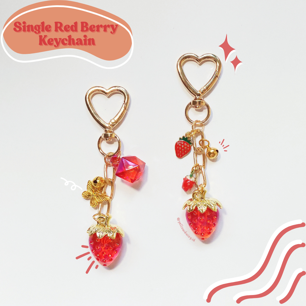 Jual Single Red Berry Keychain (Strawberry Keychain/Bagcharm) | Shopee ...