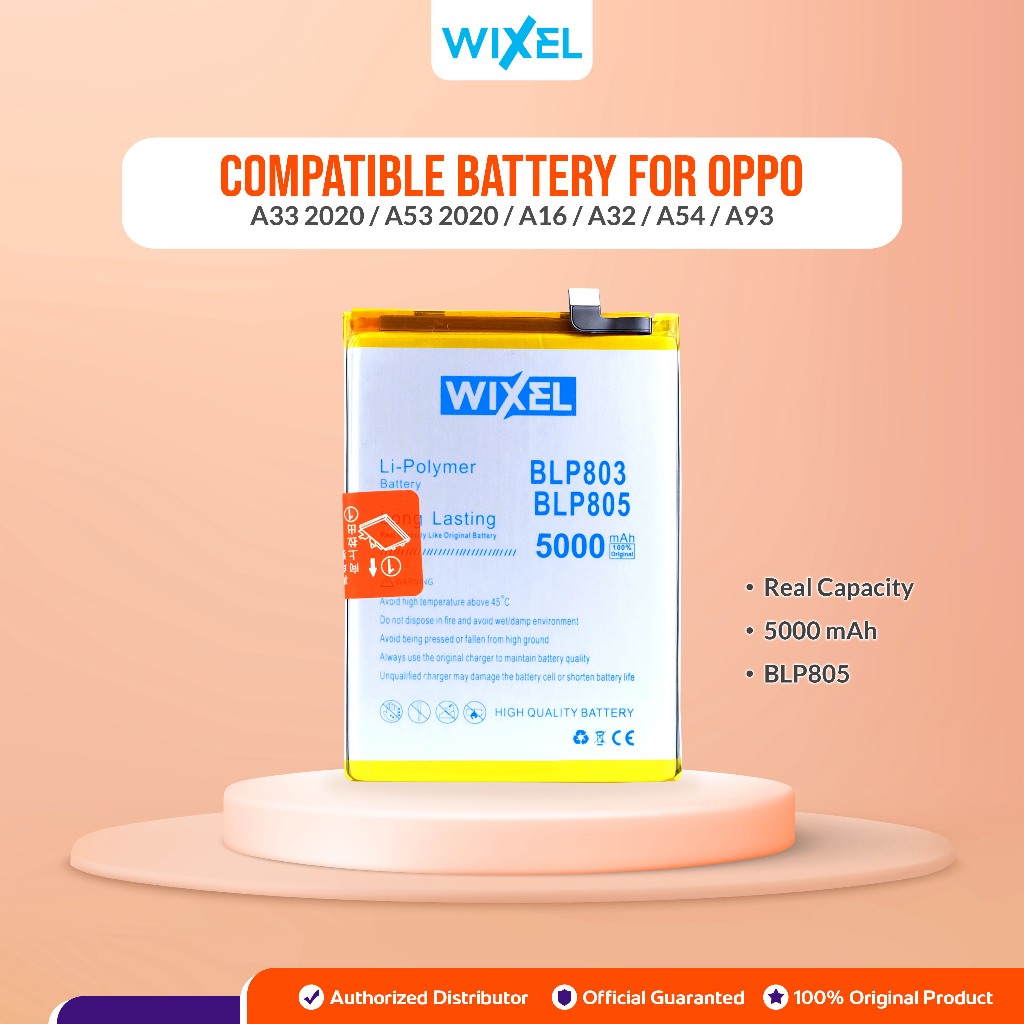 Jual WIXEL Baterai BLP805 Oppo A33 A54S A53 2020 A16 A32 A54 A93 5G ...