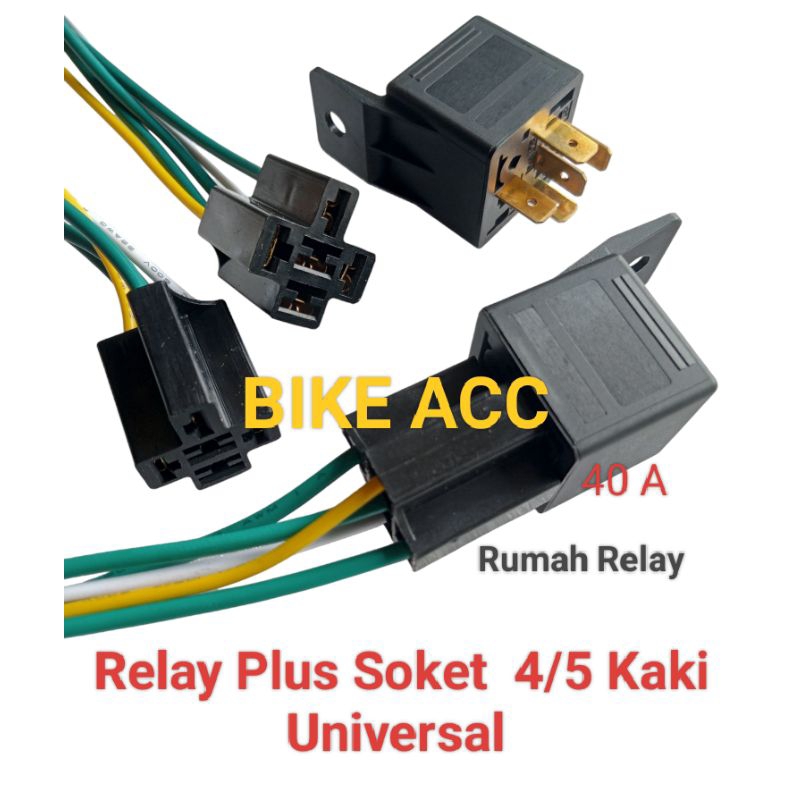 Jual Relay Lampu Relay Klakson 4/5 Pin Motor 12 Volt 40 A | Shopee ...
