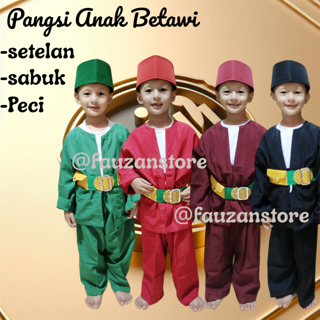 Jual Baju pangsi anak lengkap baju+celana+sabuk+peci+selendang ...
