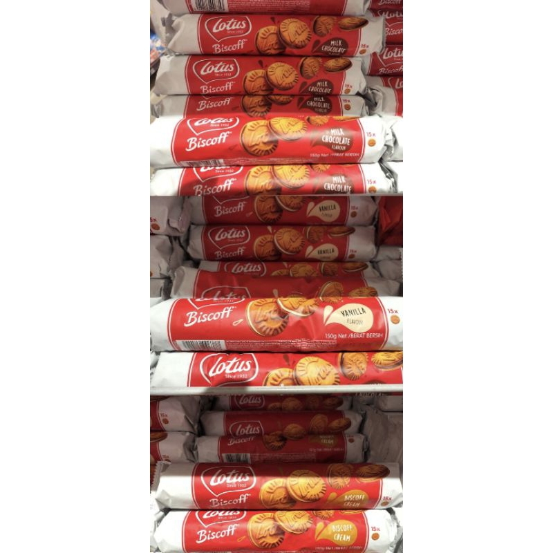Jual Biskuit karamel Lotus Biscoff Sandwich cookies Roll bulat 150g ...