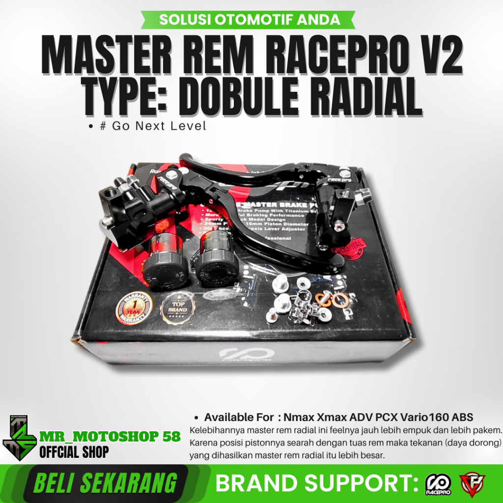 Jual MASTER REM RACEPRO DOUBLE RADIAL MASTER RACEPRO MASTER REM DOUBLE ...