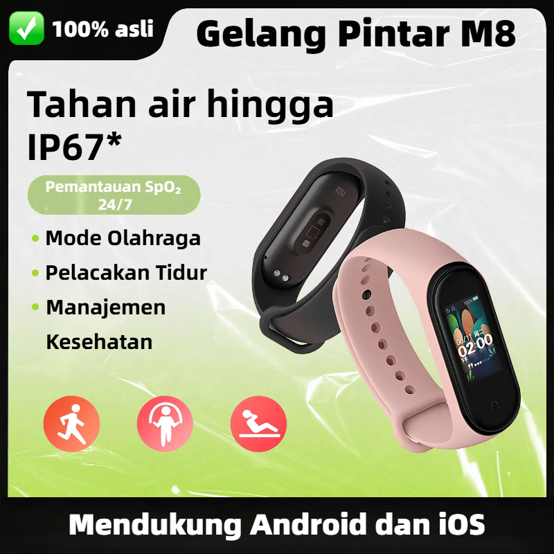Jual 【100% asli】 Samsung Smart Band M8 Pria Smartwatch Jam Tangan Smartwatch Olahraga Kebugaran ...
