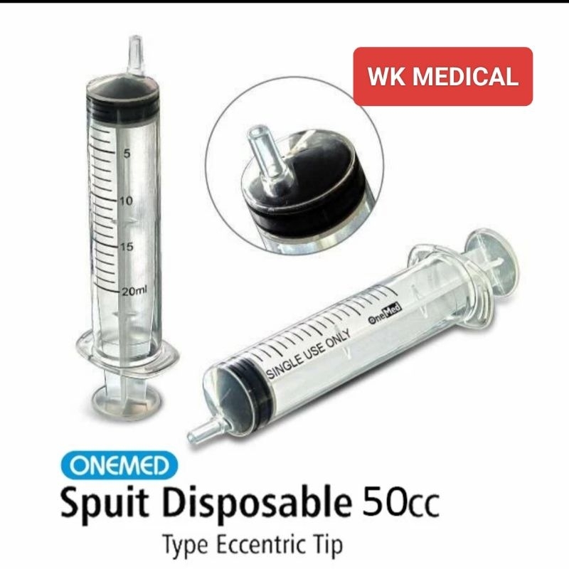 Jual spuit spoit Onemed syringe 50CC LUBANG SAMPING EC JUMBO | Shopee ...