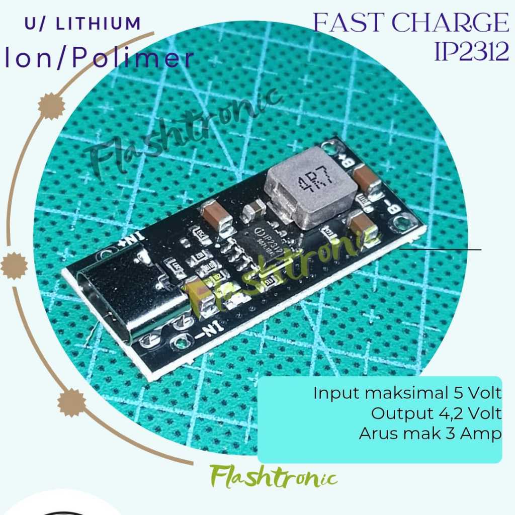 Jual Modul Fast Charging IP2312 C Type 3Amp lithium Polymer 18650 4 ...