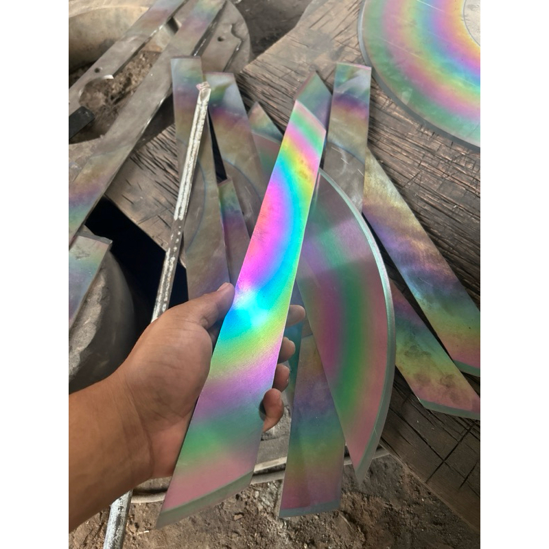 Jual baja HSS D2 pelangi tanpa sepuh kode tertebal 4,7mm lebar 4,5cm ...
