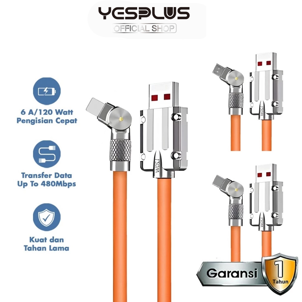 Jual Kabel Data YESPLUS KM12 Lighting Rotable Silicon Super Fast ...