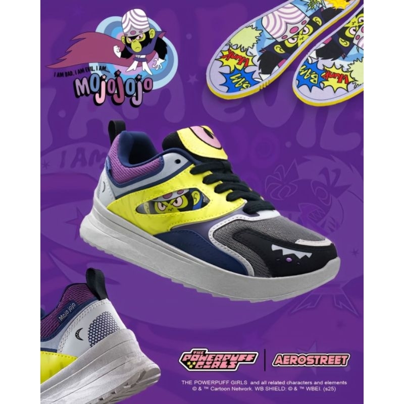 Jual Aerostreet X The Powerpuff Girls Mojo Jojo 42 Abu Muda Hijau Lemon Navy - Sepatu Sneakers ...