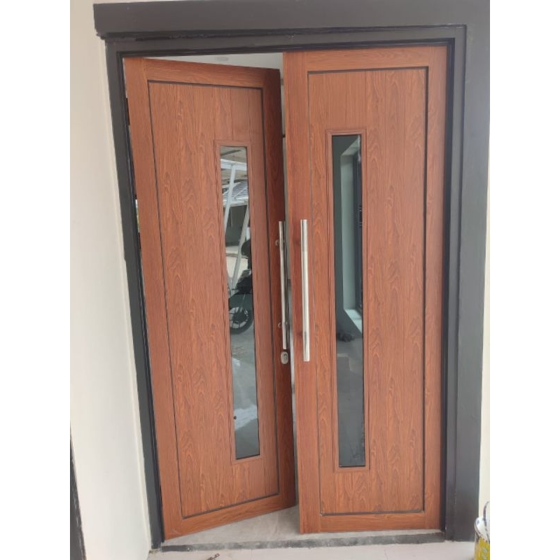 Jual Pintu Aluminium Spandrel Double Urat Kayu | Shopee Indonesia