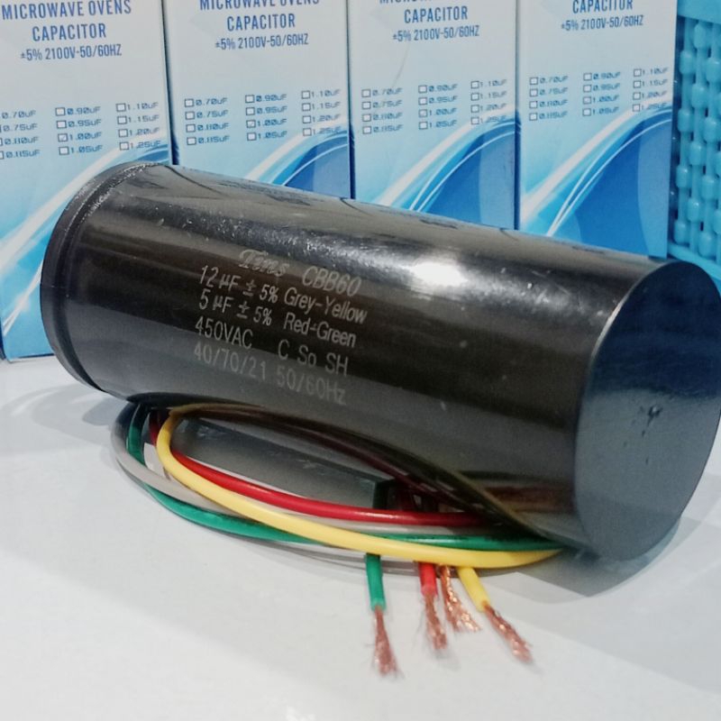 Jual Kapasitor capasitor mesin cuci 2 tabung 12+5mf | Shopee Indonesia