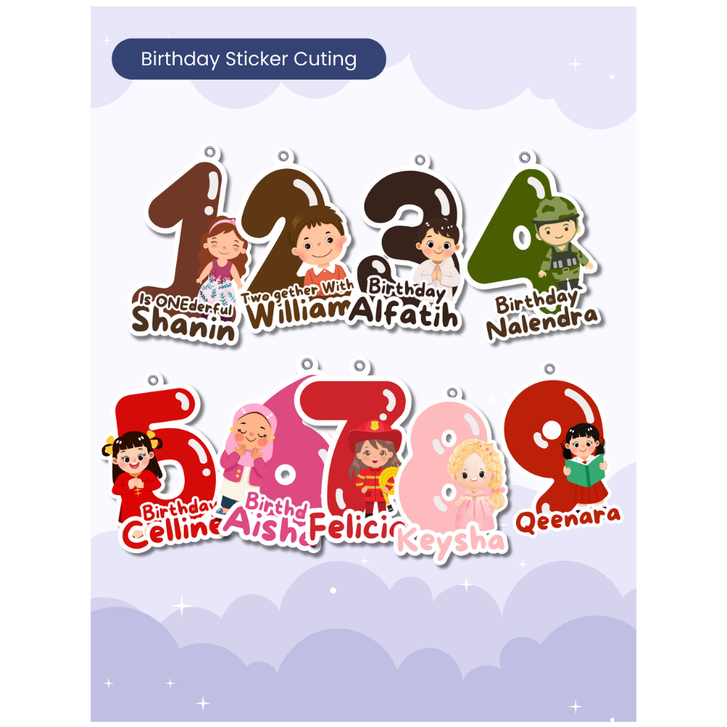 Jual Stiker Ultah | Sticker Ulang Tahun Aqiqah Khitan Birthday satuan ...