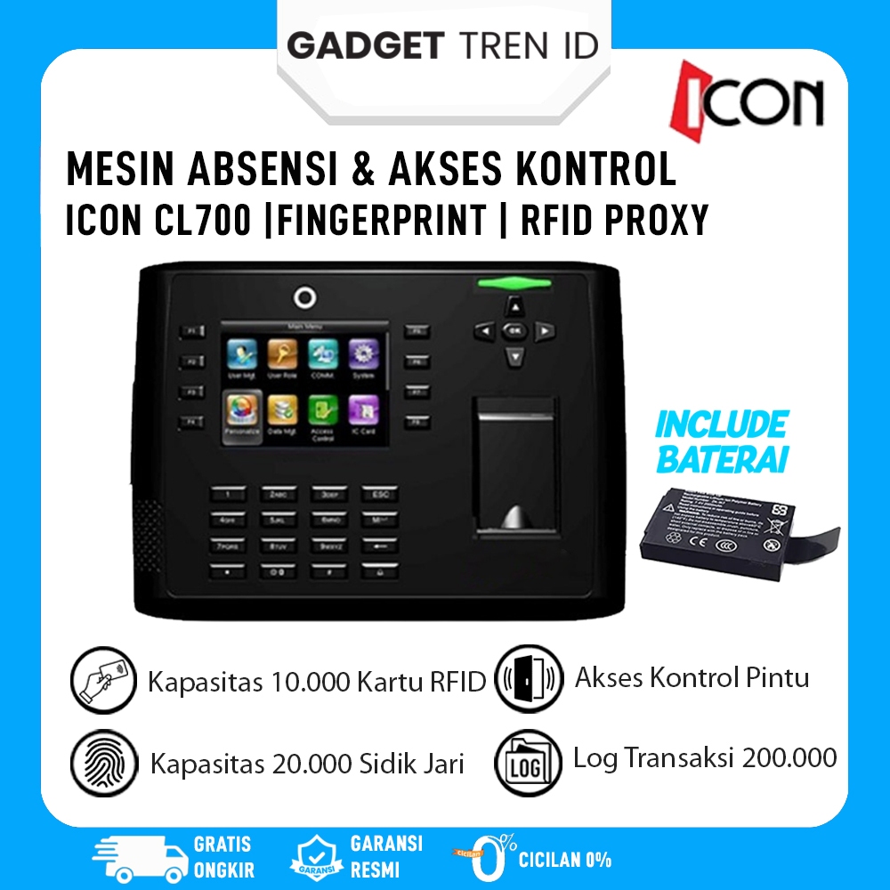 Jual Mesin Absensi & Akses Kontrol ICON CL700 | MP5700 Fingerprint RFID ...