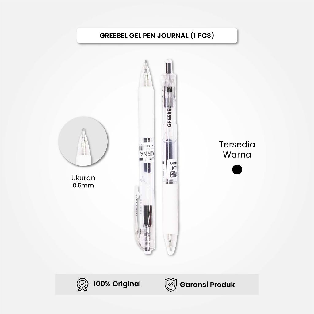 Jual GREEBEL Gel Pen Pulpen Pena GP-514 Journal Hitam 0.5 (1PCS) / Pulpen Gel Murah Grosir ...
