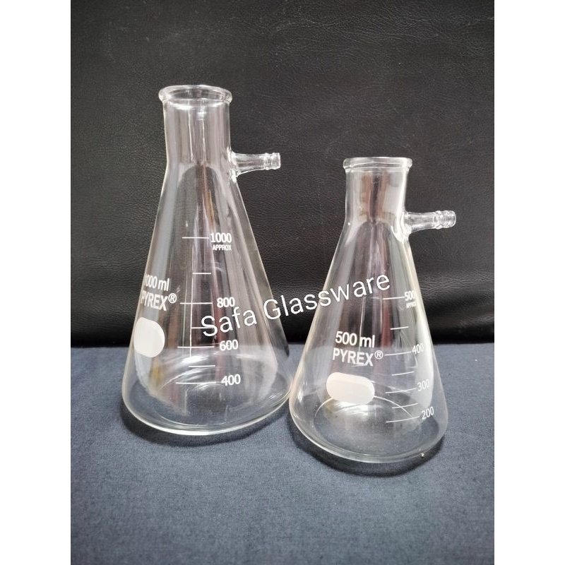 Jual Filtering Flask 1000ml Pyrex / Labu Erlenmeyer Pipa Samping / Labu ...