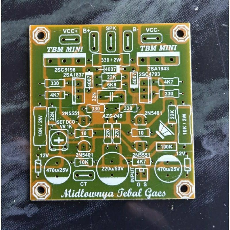 Jual PCB Power Amplifier TBM Mini Midlow Tebal Karakter Flat | Shopee ...