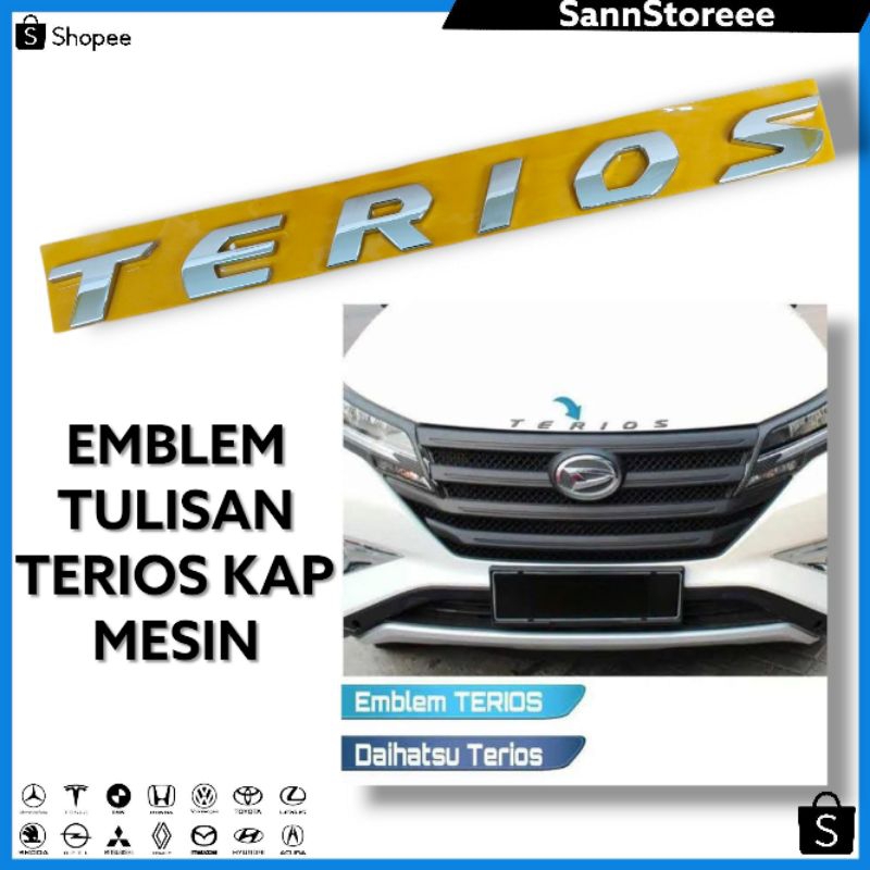 Jual Emblem Tulisan TERIOS Kap mesin Chrome Original/ Emblem Tulisan ...