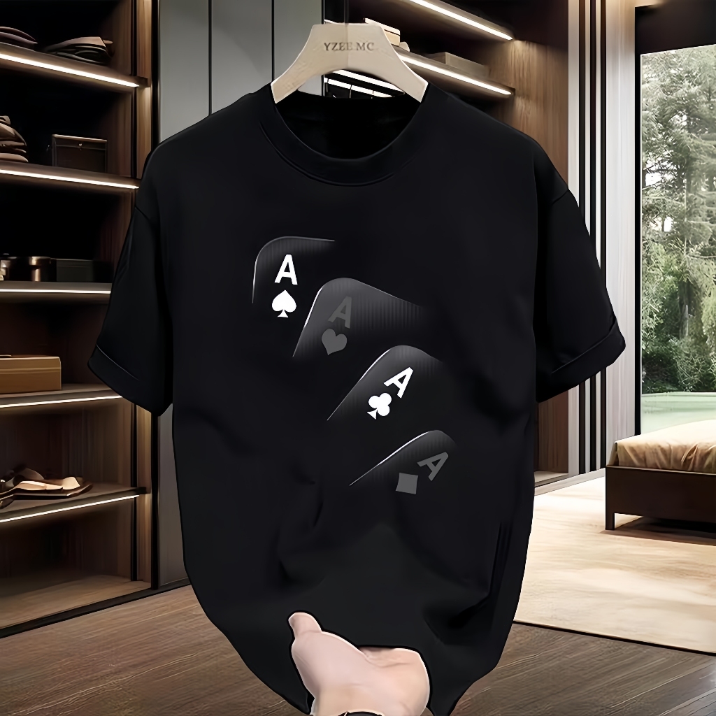 Jual (COD)Raja Dadu Ace T-Shirt Pakaian Pria Baru! Kualitas Diimpor! Mudah untuk Menyebar Panas ...