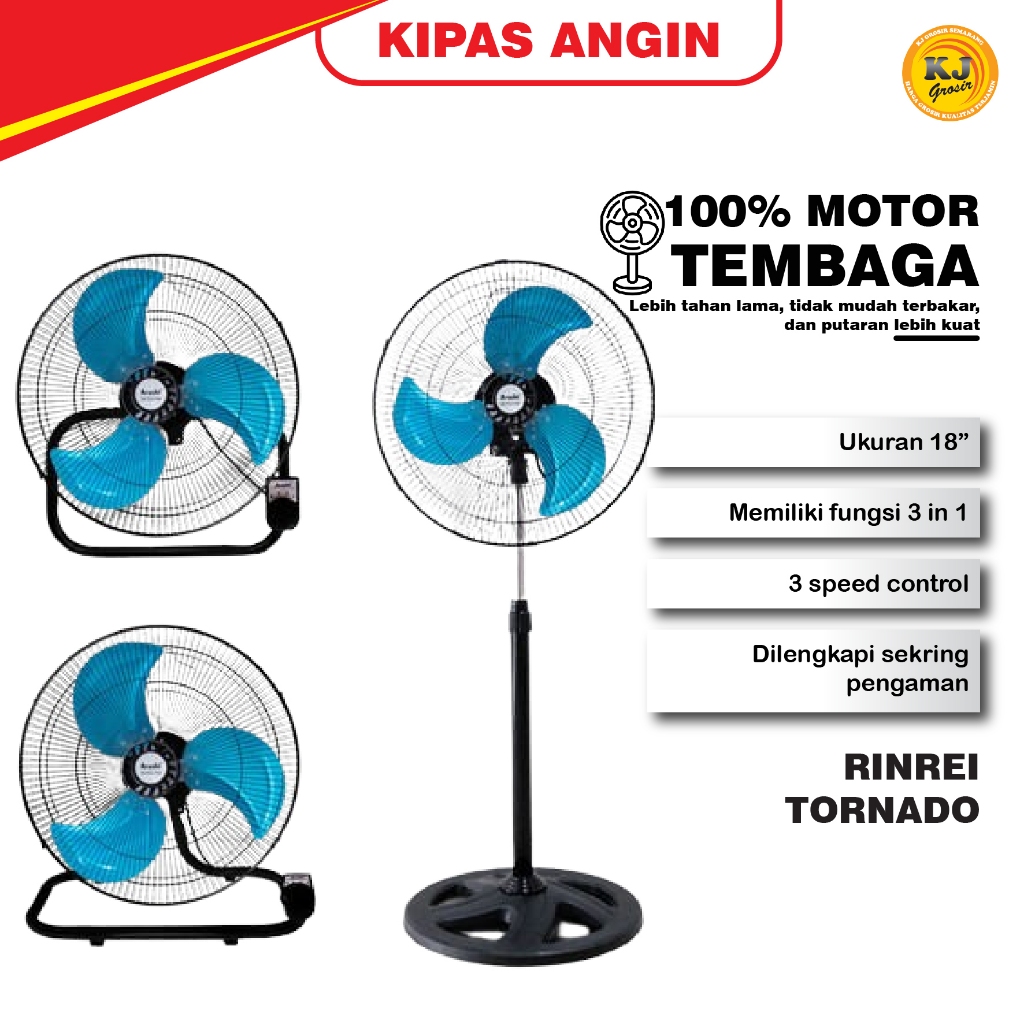 Jual KIPAS STANDING 3IN1 TORNADO RINREI 18 INCH MODEL STANDING FAN ...