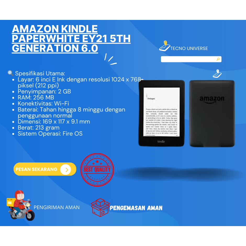 Jual Amazon Kindle Paperwhite EY21 5th Generation 6.0" Second Jagatnya Amazon Terbaik -Tecno ...