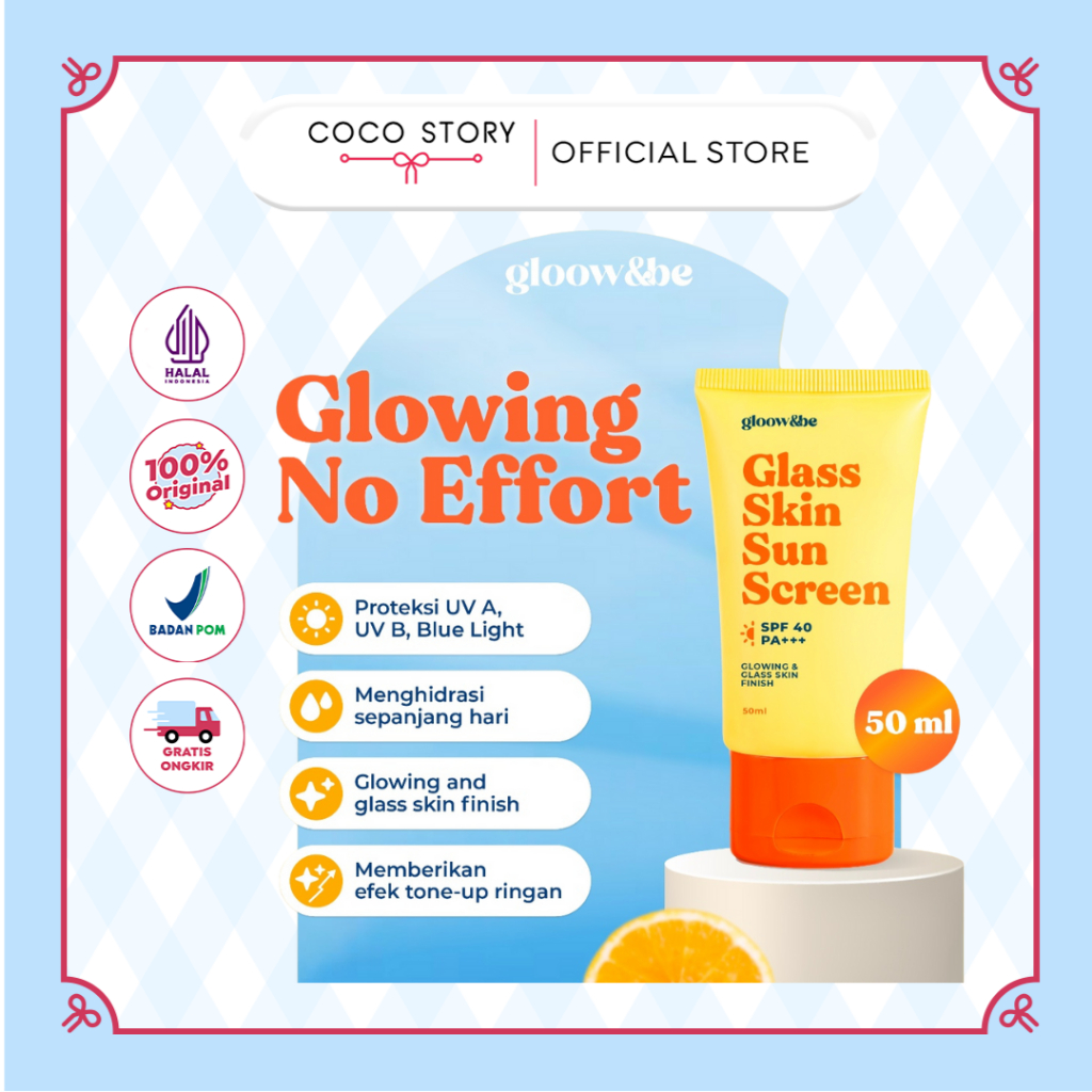 Jual Gloow&be Sunscreen Glowing No Effort Glass Skin SPF 40 PA+++ 50ml ...