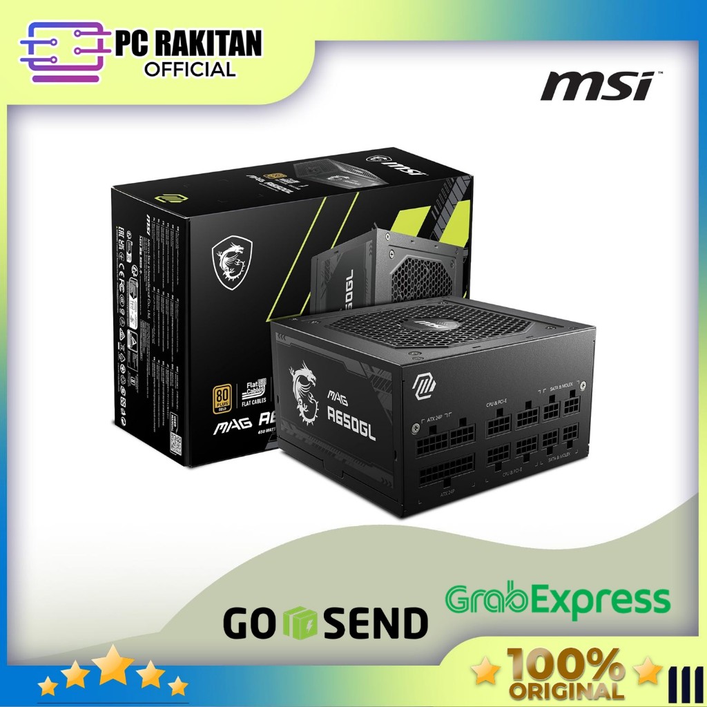 Jual MSI PSU POWER SUPPLY MAG A650GL 650W (80+ GOLD) FULLY MODULAR ...